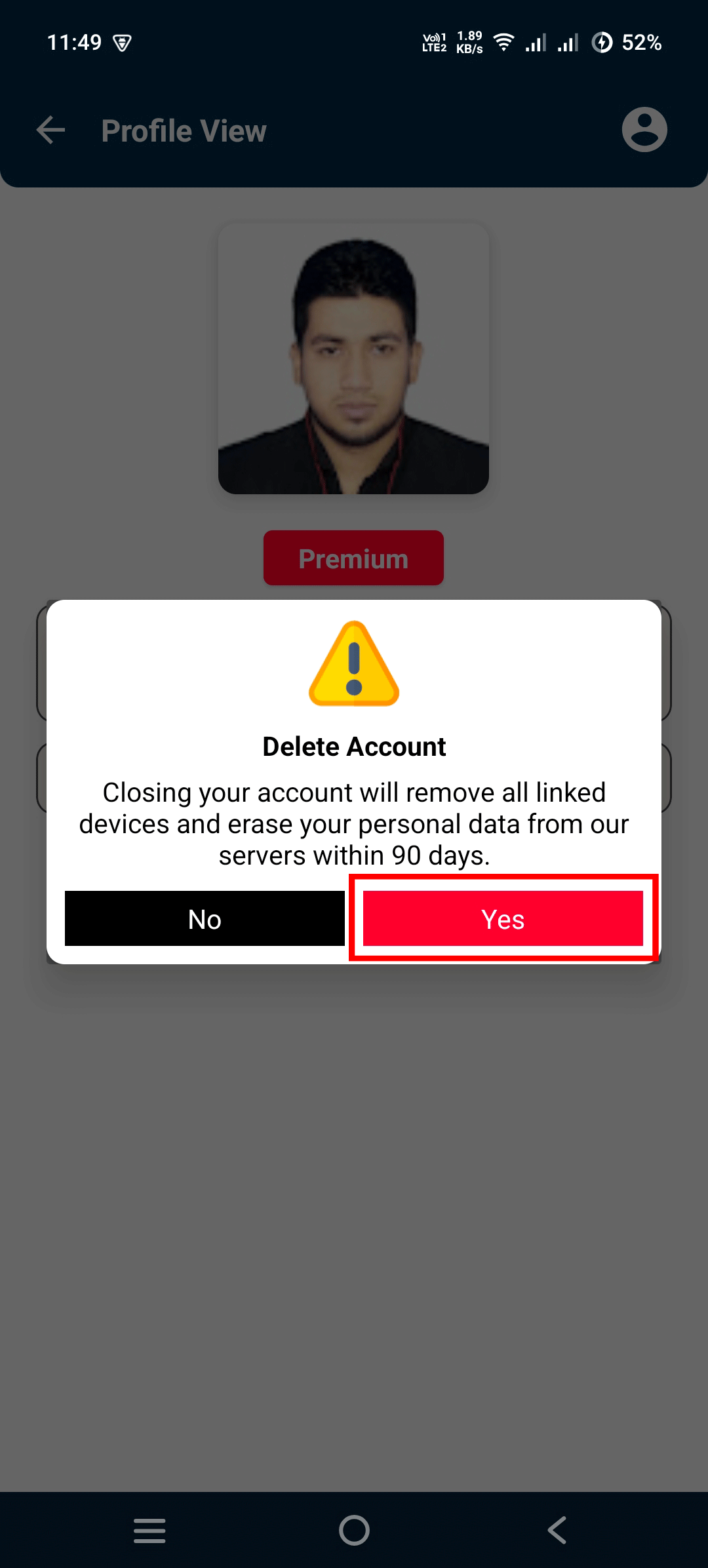 Account Delete – Dainik Hisab